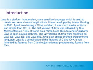 Core Java interview questions-ppt | PPT | Free Download