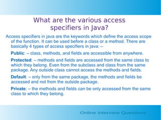 Core Java interview questions-ppt | PPT | Free Download