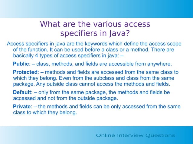 Core Java interview questions-ppt | PPT
