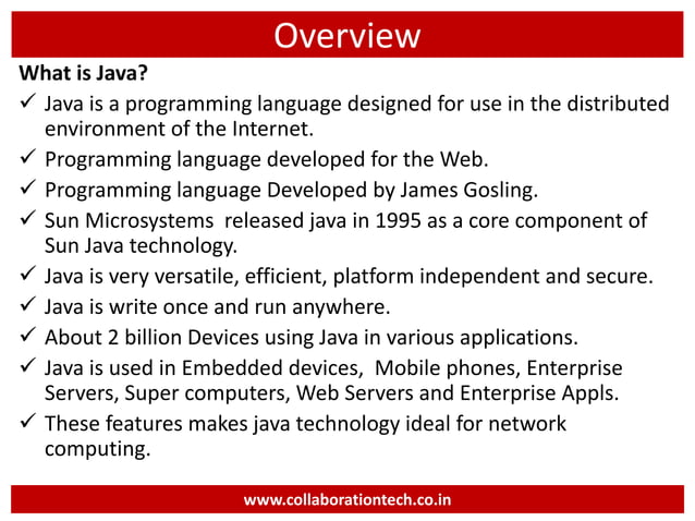 Introduction to Core Java Programming | PPTX