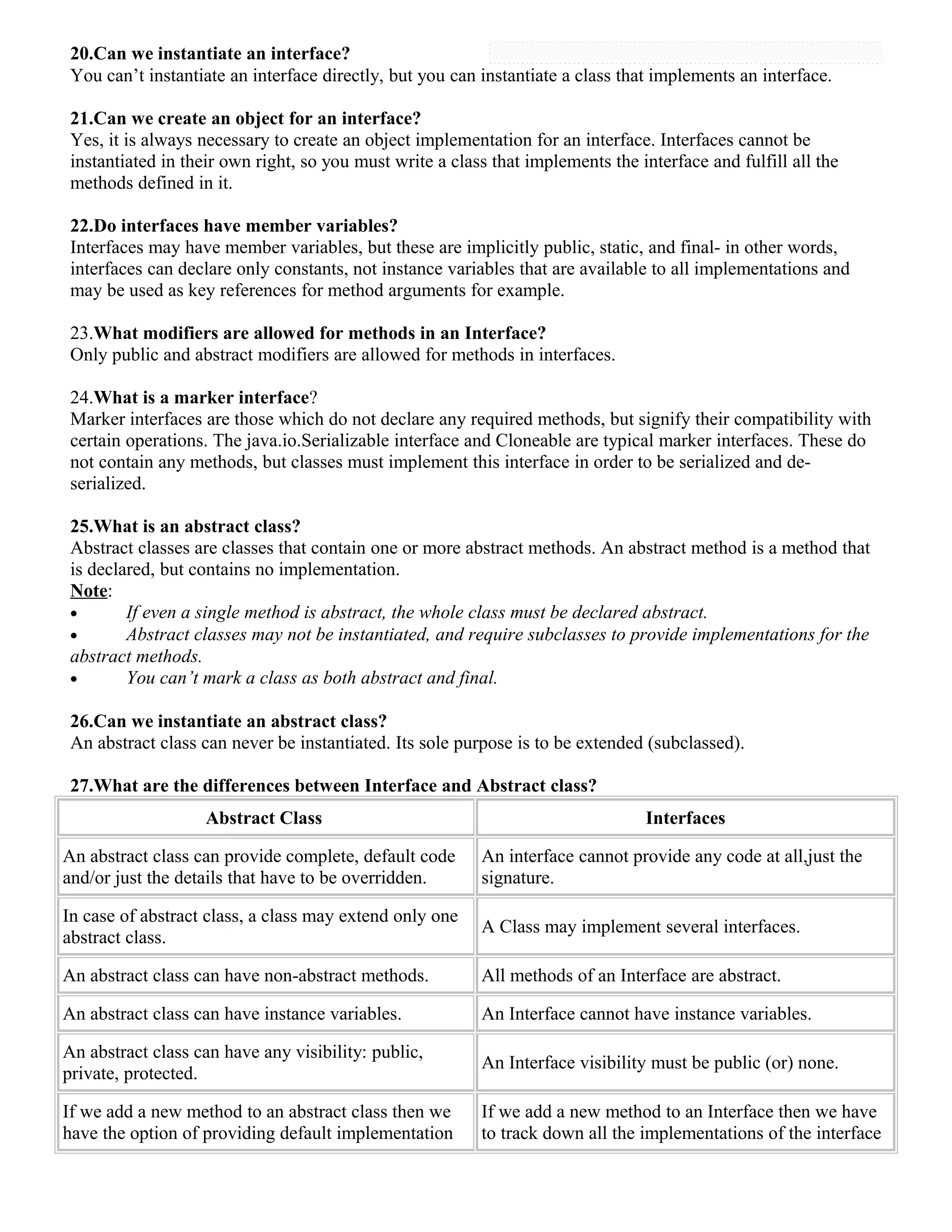 Core java interview questions | PDF
