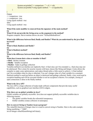 Core java interview questions | PDF