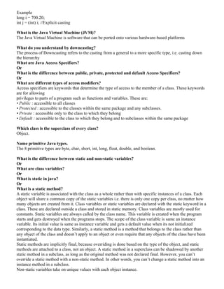 Core java interview questions | PDF