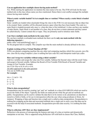 Core java interview questions | PDF