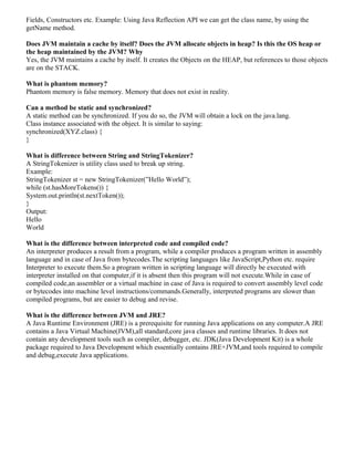 Core java interview questions | PDF