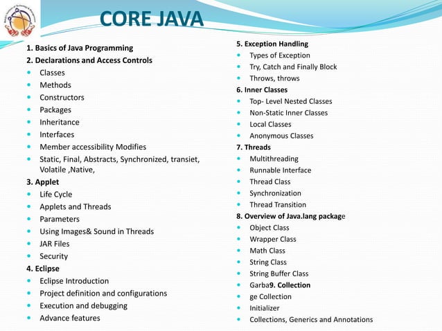 CORE JAVA & ADVANCE JAVA | PPT