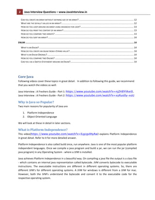 Core java interview questions | PDF | Programming Languages | Computing