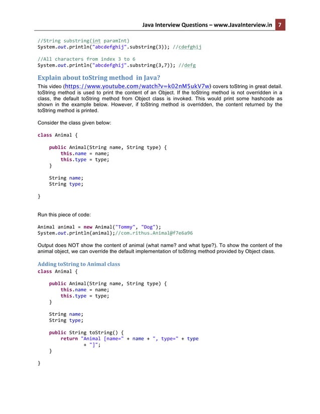 Core java interview questions | PDF | Programming Languages | Computing