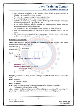 Core java introduction | PDF