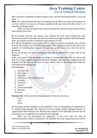 Core java introduction | PDF