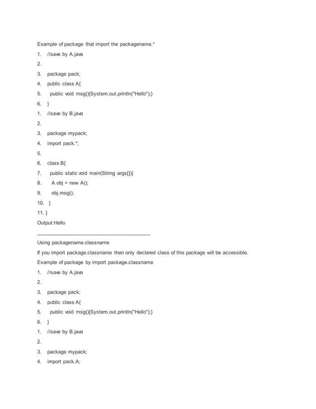 Core java notes with examples | DOCX