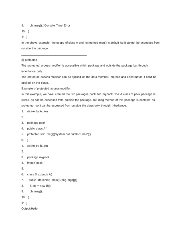 Core java notes with examples | DOCX