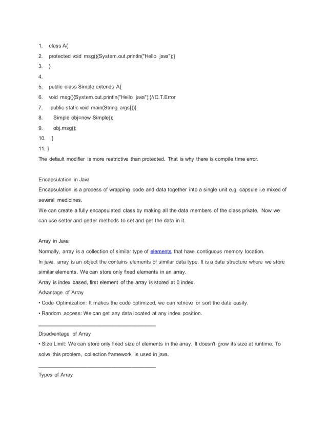 Core java notes with examples | DOCX