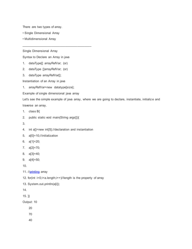 Core java notes with examples | DOCX