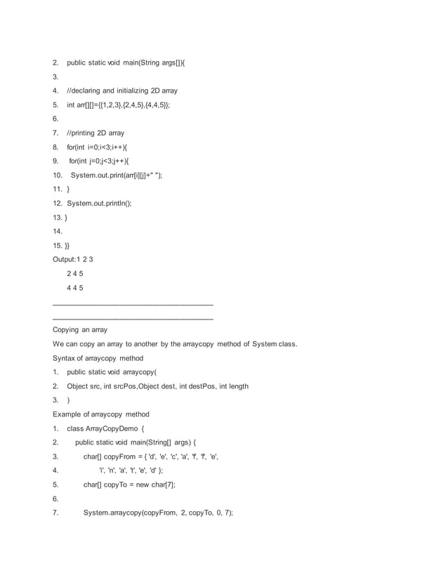 Core java notes with examples | DOCX