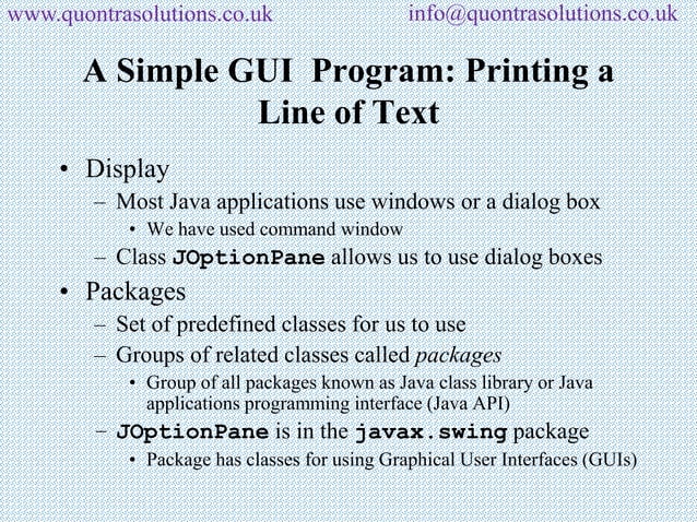 Core Java Over View Basics Introduction By Quontra Solutions Ppt