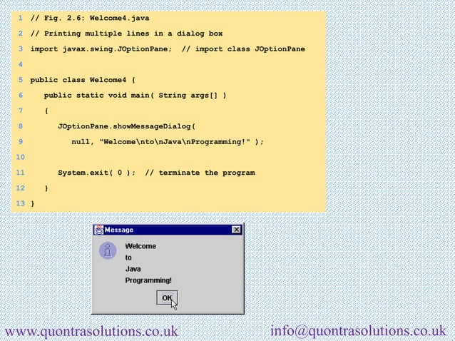 Core Java Over View Basics Introduction By Quontra Solutions Ppt