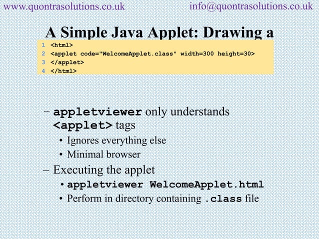Core Java Over View Basics Introduction By Quontra Solutions Ppt