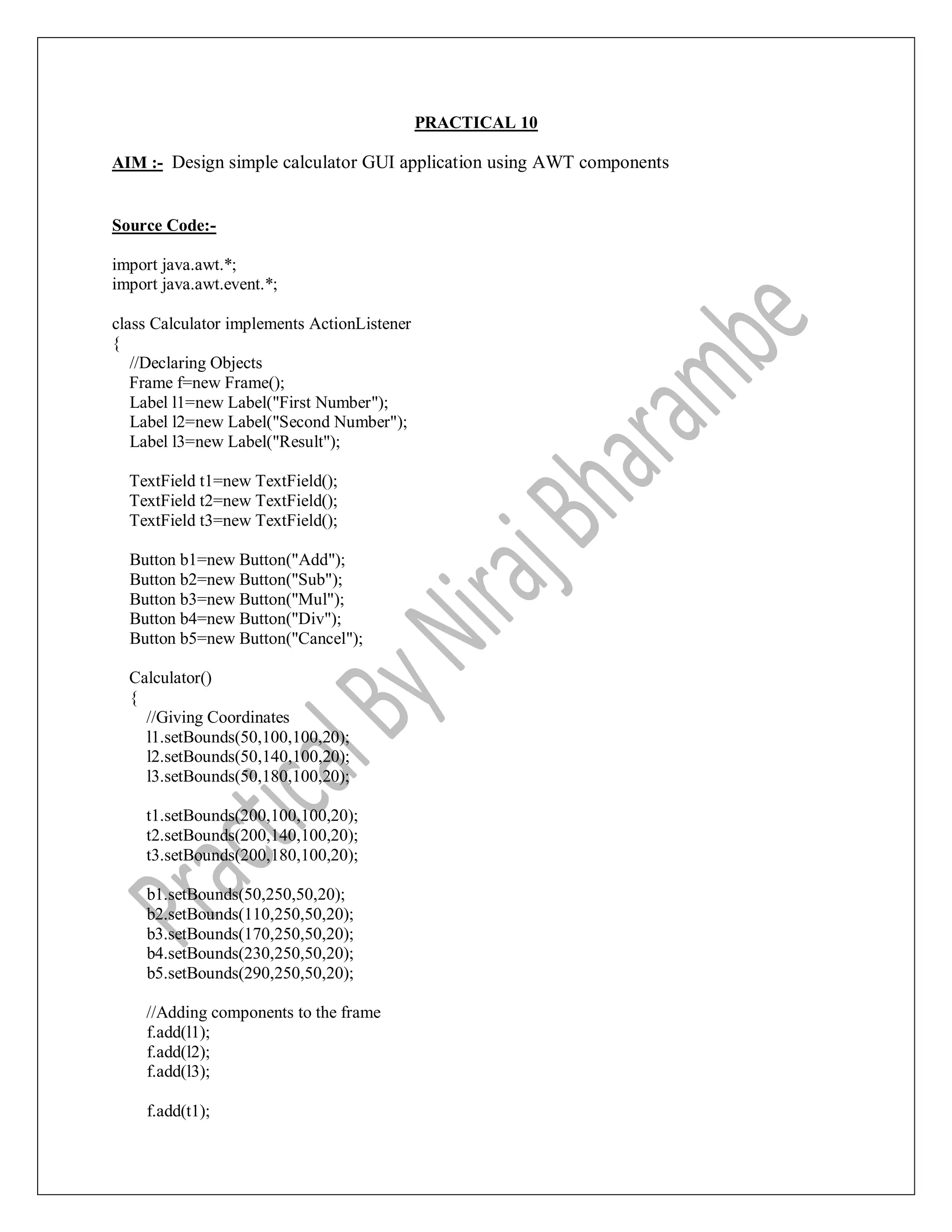 Core java pract_sem iii | PDF