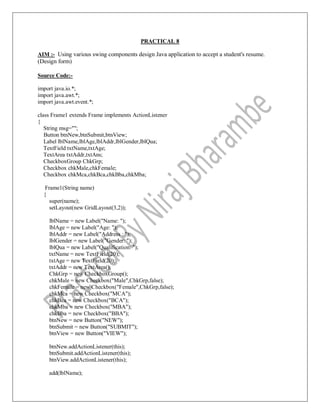 Core java pract_sem iii | PDF