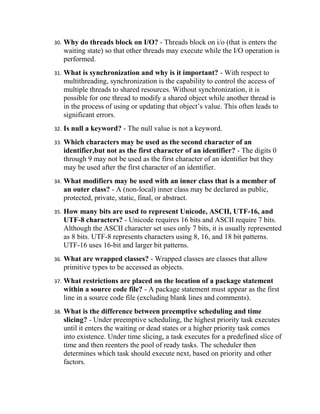 Core java questions | DOC