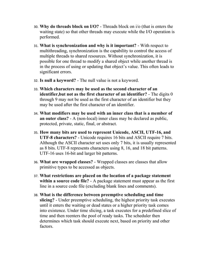 Core java questions | PDF