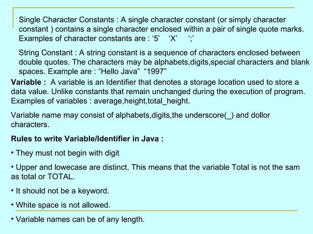 Core Java Slides Ppt