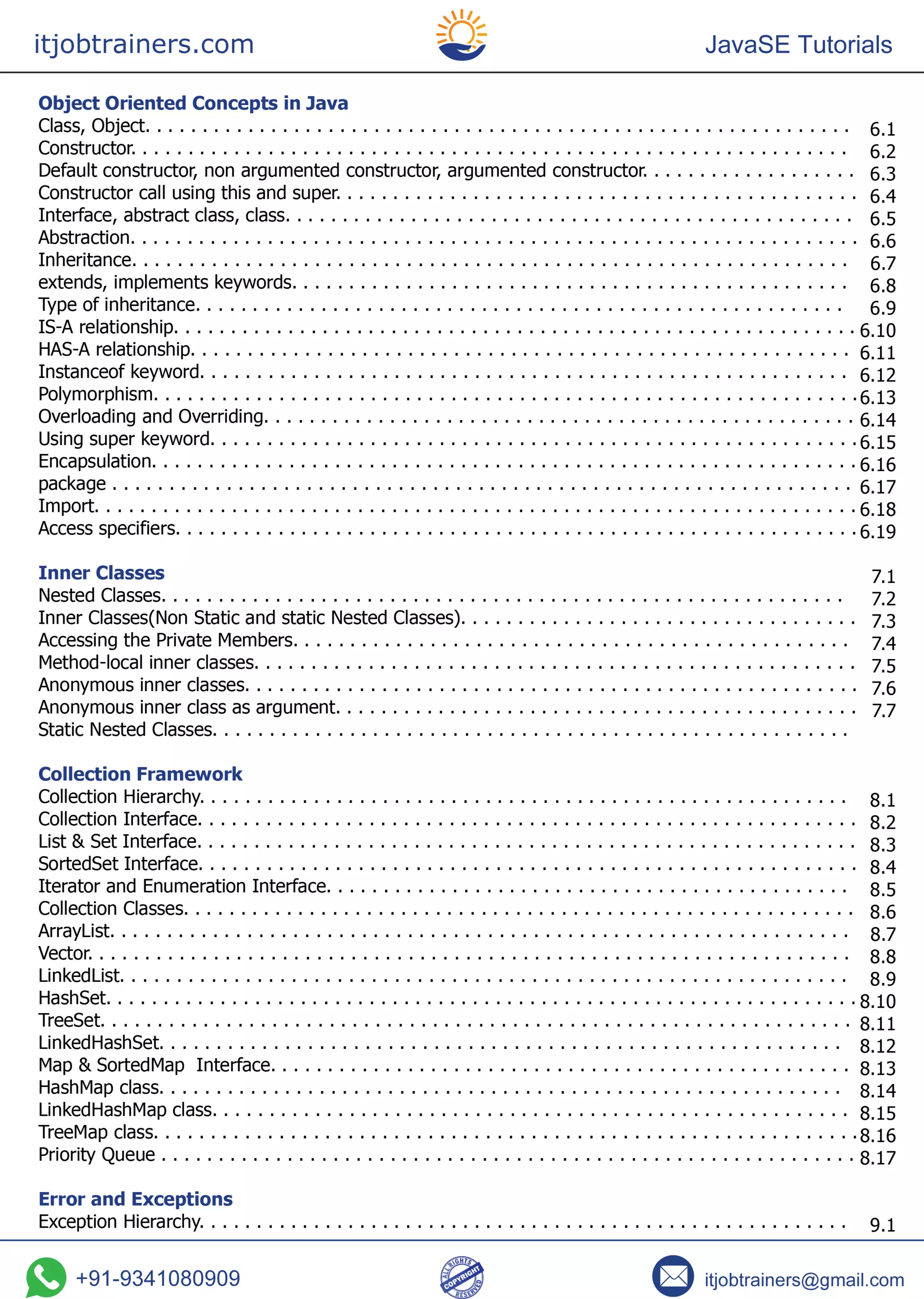 Corejava syllabus | PDF