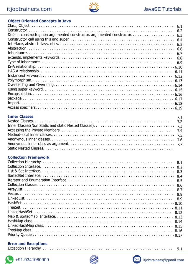 Corejava syllabus | PDF