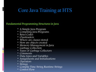 Core java Classroom training at HarshithaTechnologies | PPT