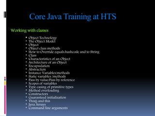 Core java Classroom training at HarshithaTechnologies | PPT