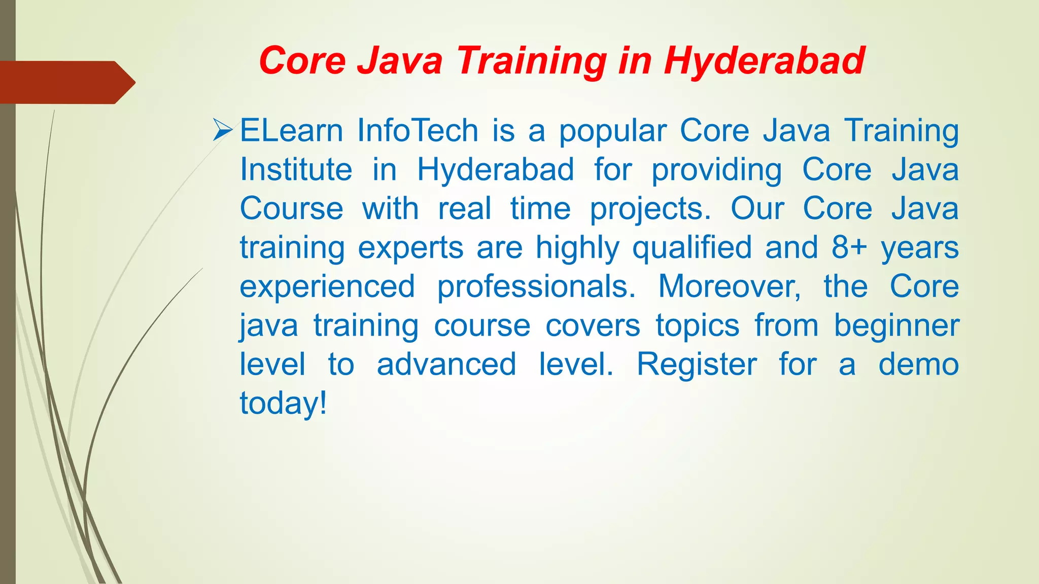 Core Java Training in Hyderabad | PPT