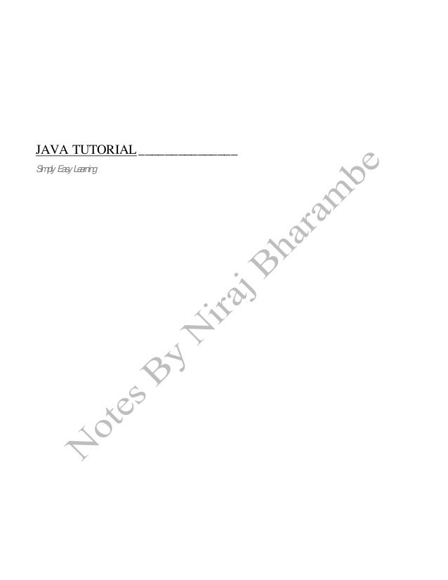 Core Java Tutorial