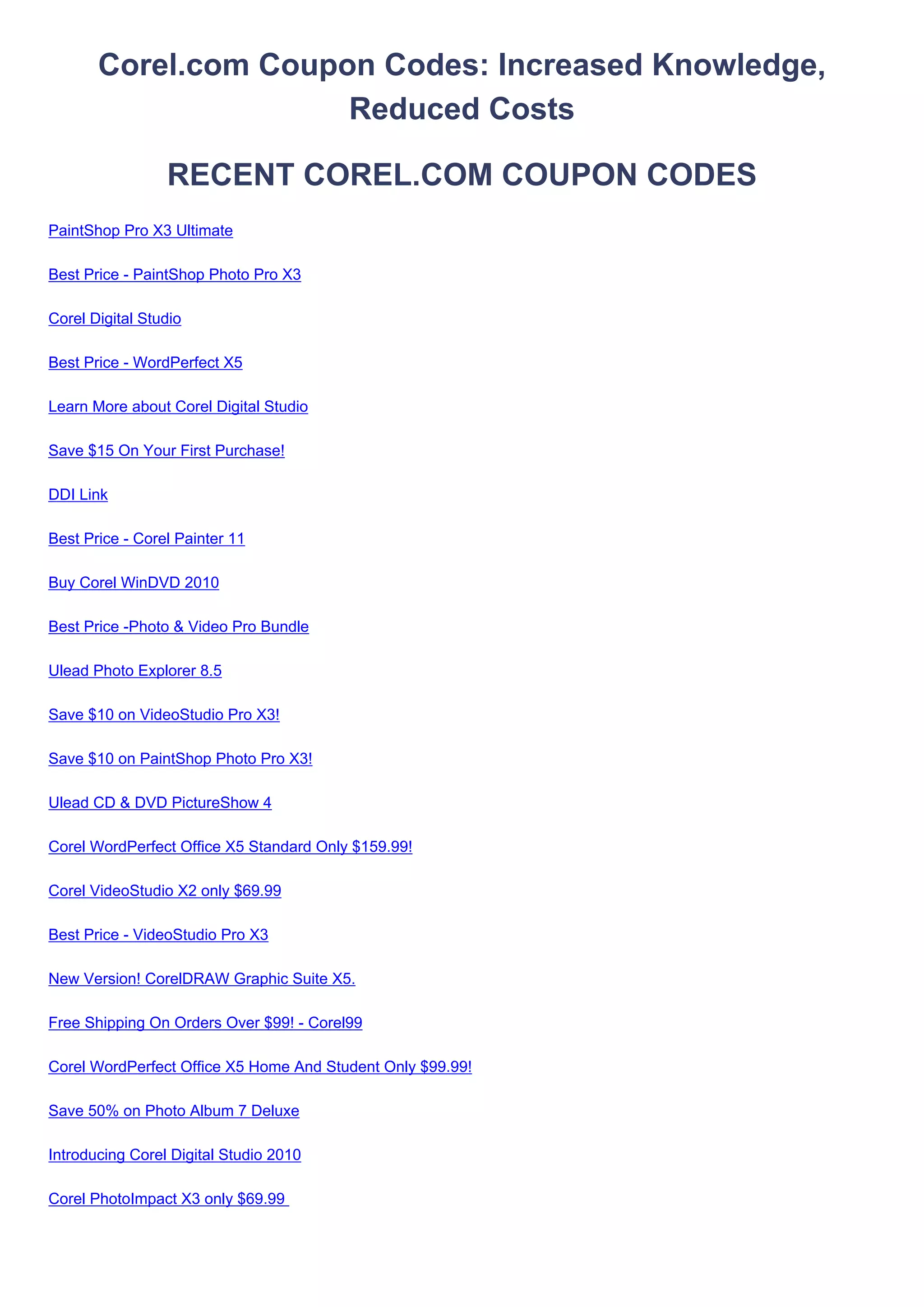 Corel.com coupon | PDF