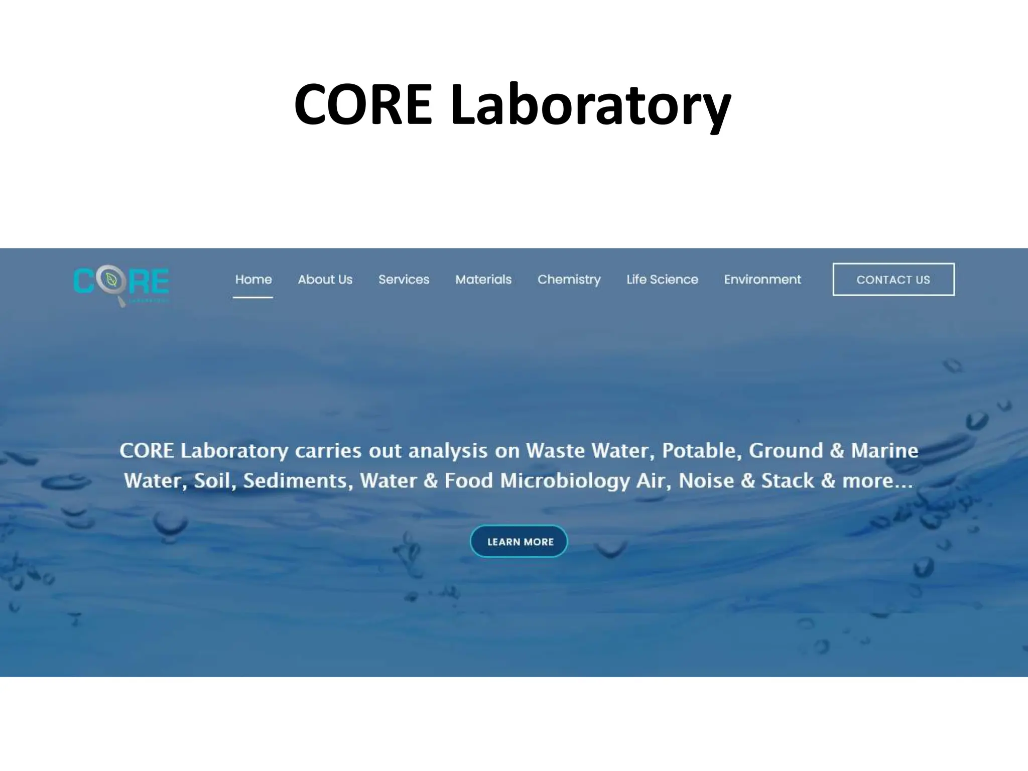 Approved Waste Water Testing Laboratory in Dubai - CORE Laboratory ...