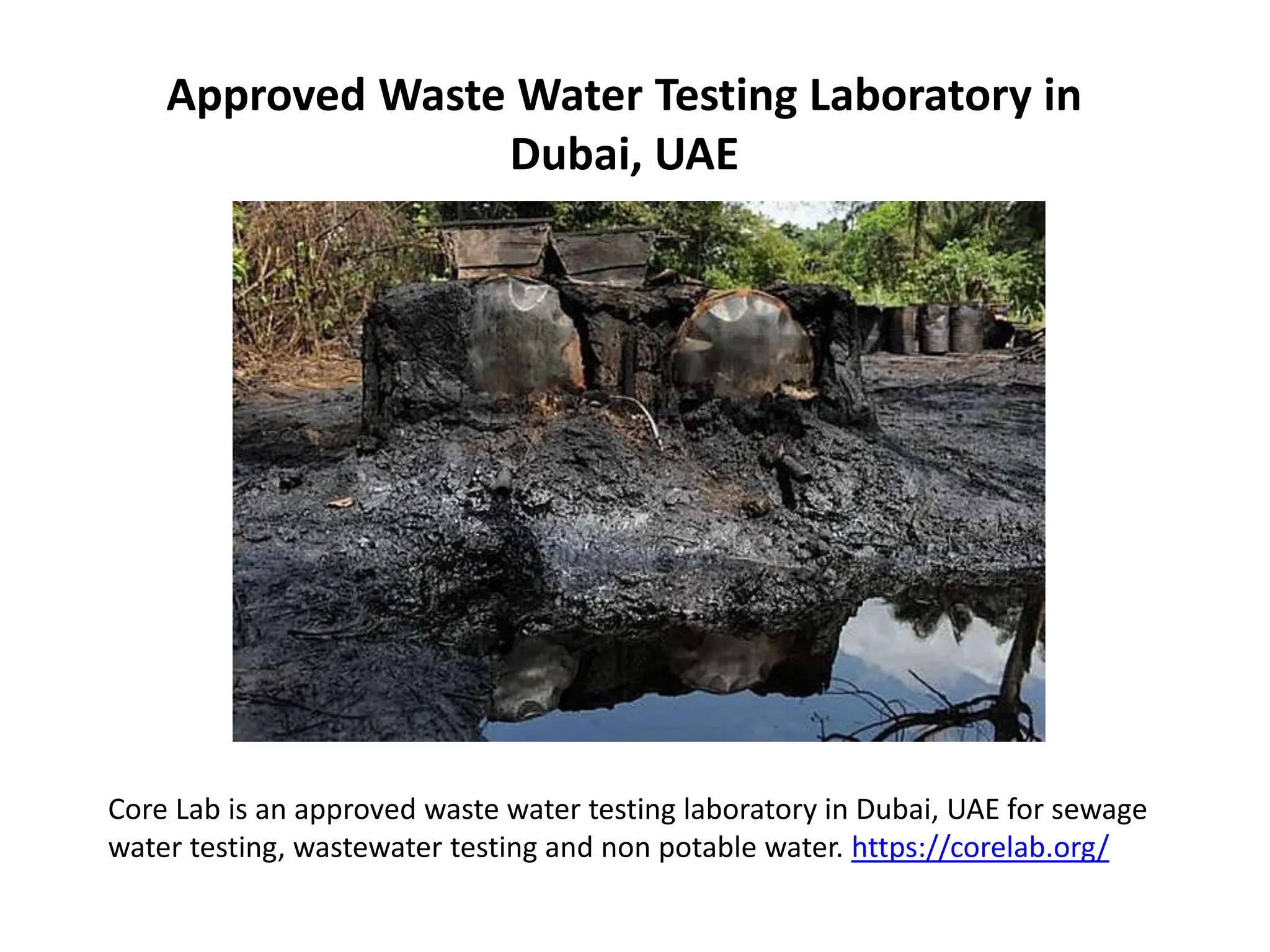Approved Waste Water Testing Laboratory in Dubai - CORE Laboratory ...