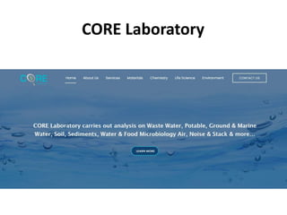 Approved Waste Water Testing Laboratory in Dubai - CORE Laboratory ...
