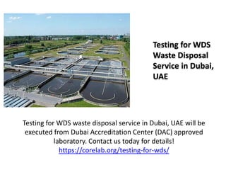 Approved Waste Water Testing Laboratory in Dubai - CORE Laboratory ...