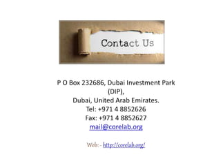 Approved Waste Water Testing Laboratory in Dubai - CORE Laboratory ...