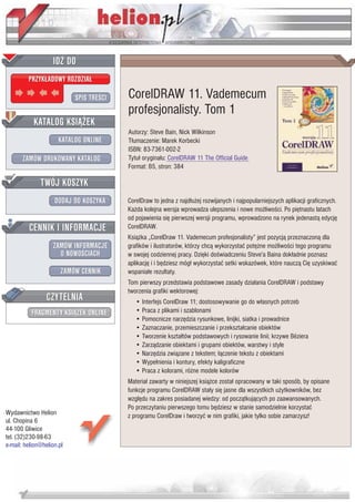 CorelDRAW 11. Vademecum profesjonalisty. Tom 1 | PDF