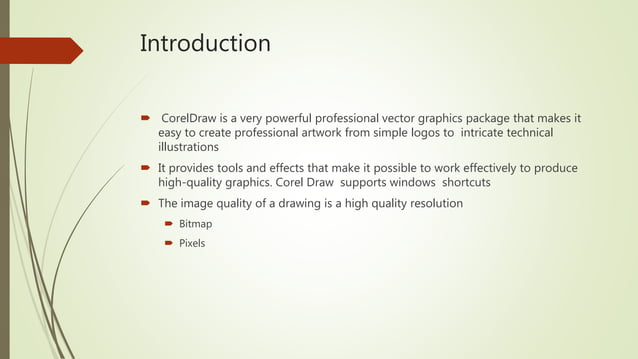 Introduction to Corel Draw | PPTX | Desktop Publishing | Computer Software and Applications