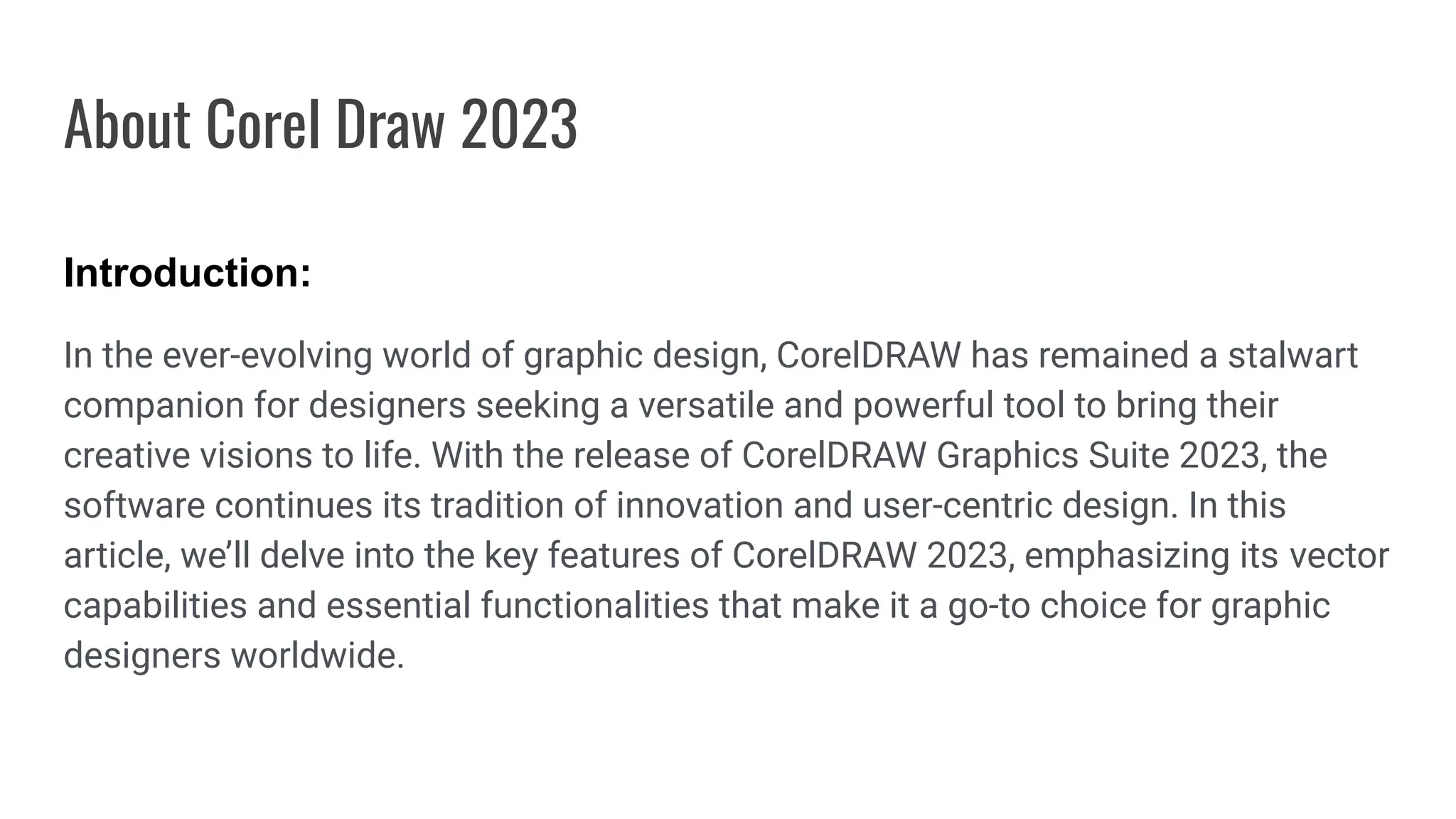Corel Draw 2023 Features and Key points. | PDF