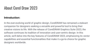Corel Draw 2023 Features and Key points. | PDF