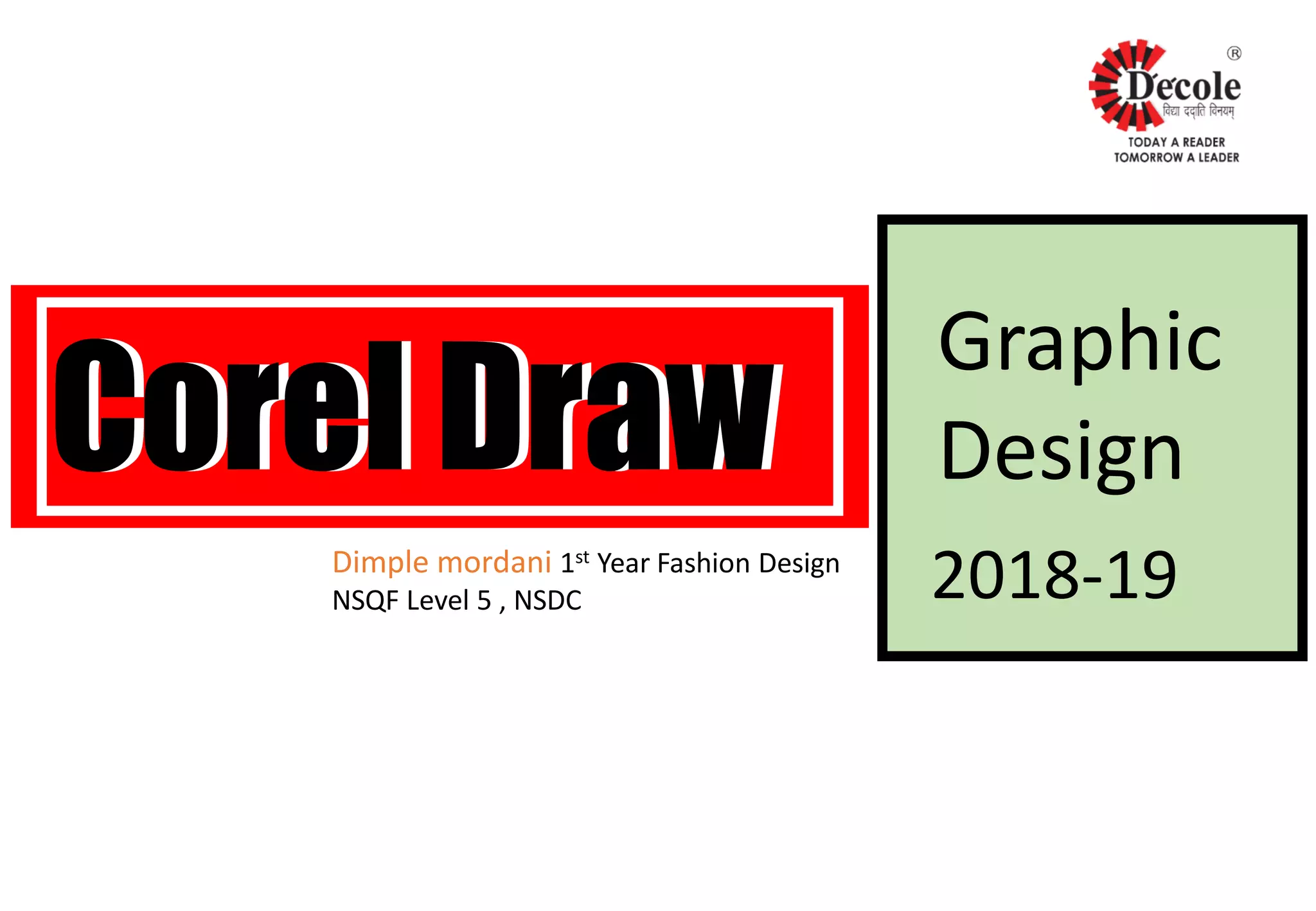 Dimple Mordani, Diploma Fashion Design First Year, (Corel Draw Project ...