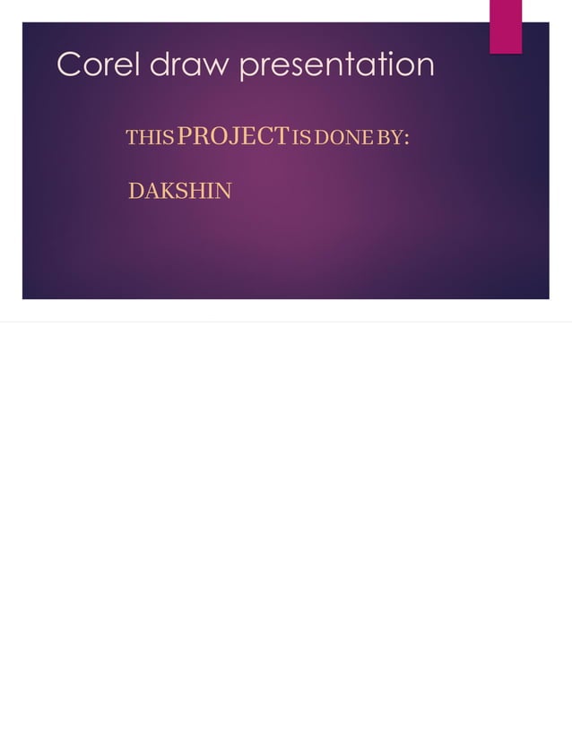 Corel draw Presentation (1).pdf | Desktop Publishing | Computer Software and Applications