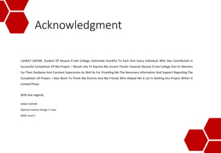 Shaily Goyar, Diploma Fashion Design First Year, (Corel Draw Project) | PPT