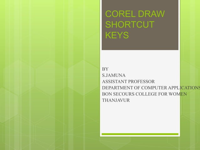 Corel draw shortcut keys | PPT