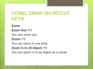 Corel draw shortcut keys | PPT