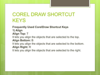 Corel draw shortcut keys | PPT