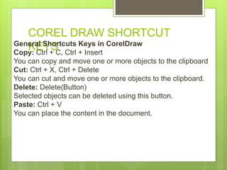 Corel draw shortcut keys | PPT